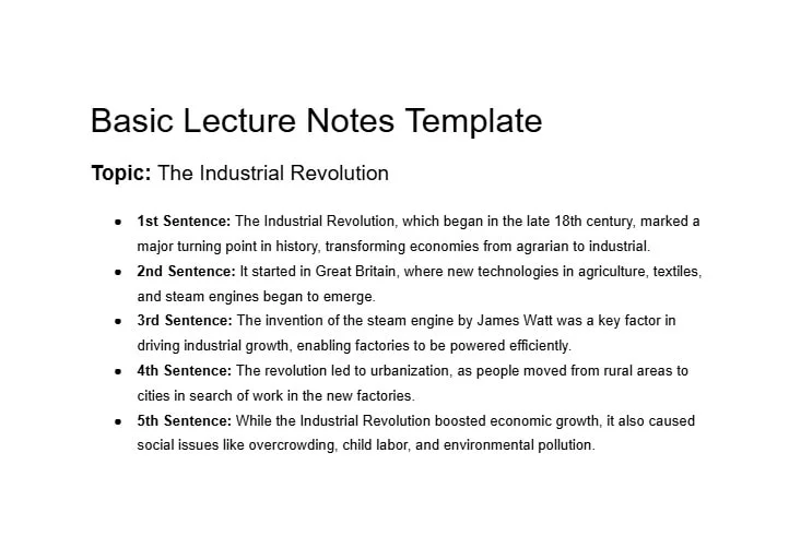 Sentence Method Of Note Taking